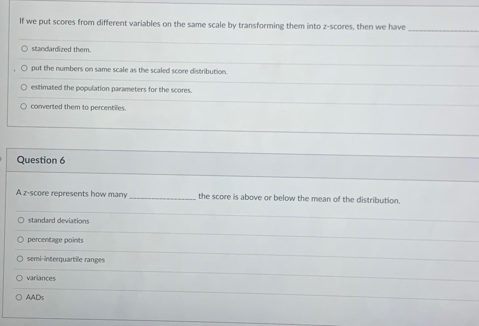 Solved If we put scores from different variables on the same | Chegg.com
