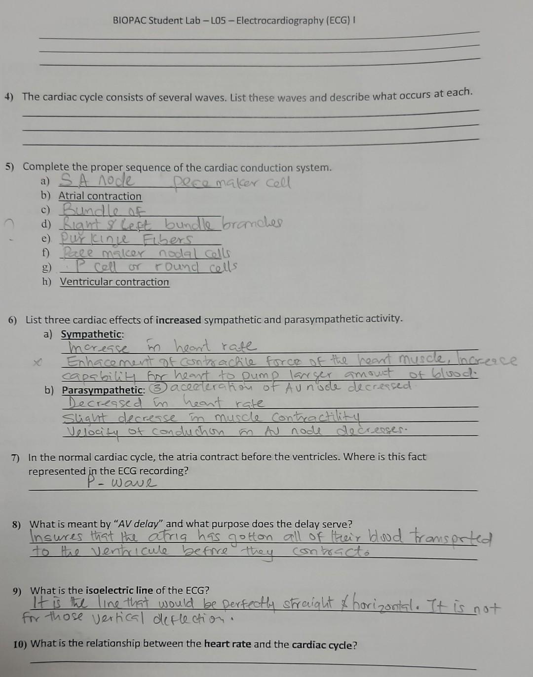 Solved ELECTROCARDIOGRAPHY (ECG) I - Post-Lab Data Report | Chegg.com