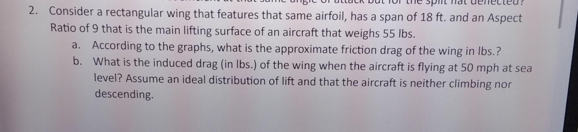 2. Consider a rectangular wing that features that | Chegg.com