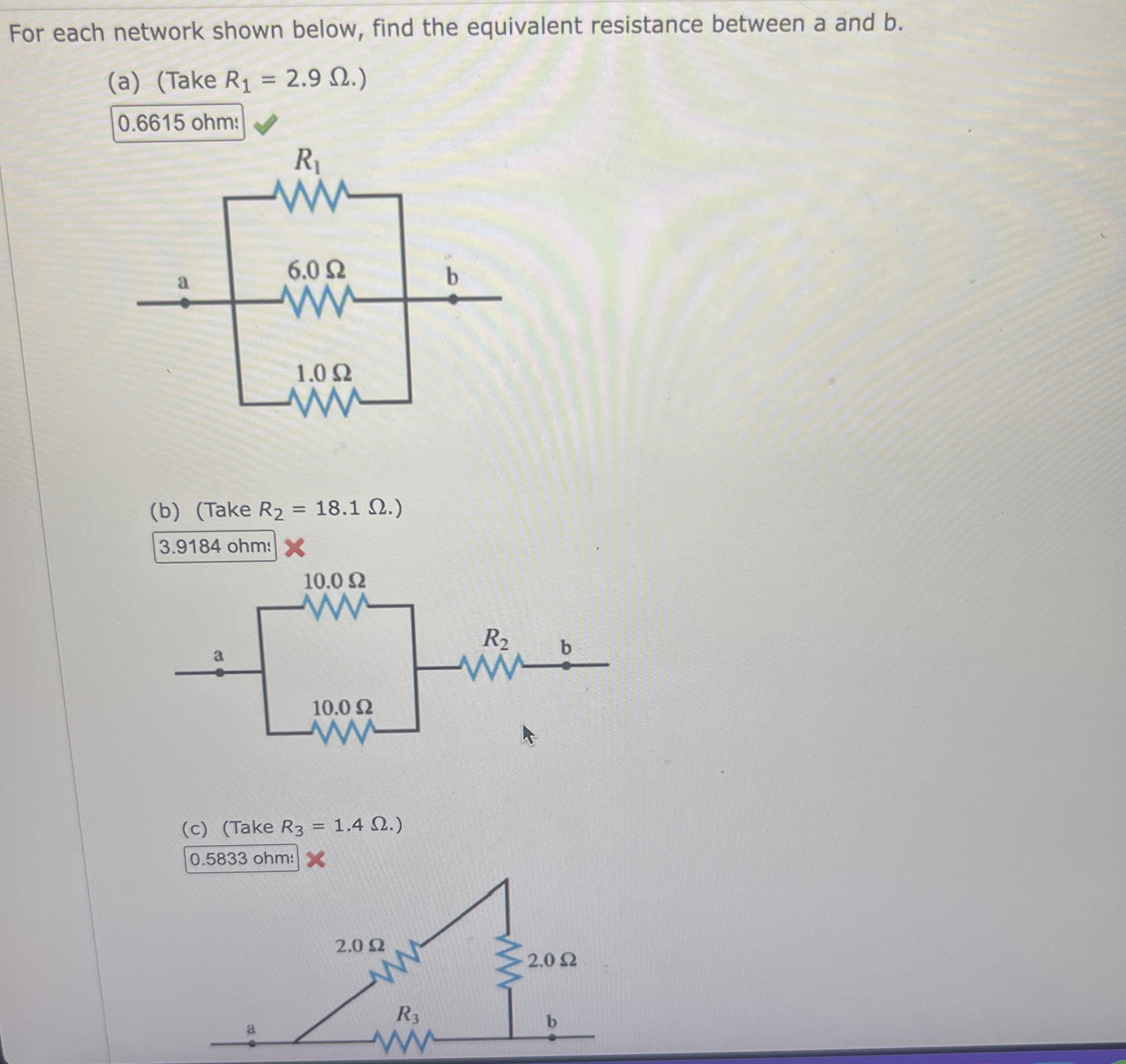 Solved For each network shown below, find the equivalent | Chegg.com