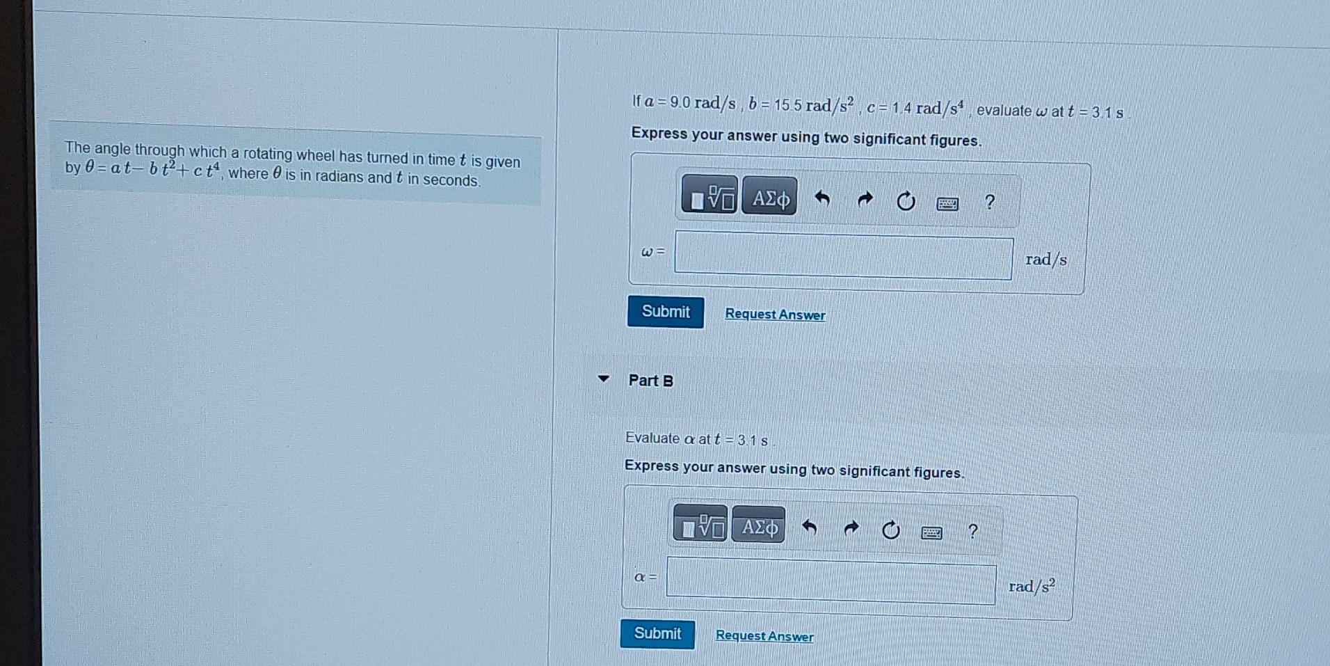 Solved The angle through which a rotating wheel has turned | Chegg.com