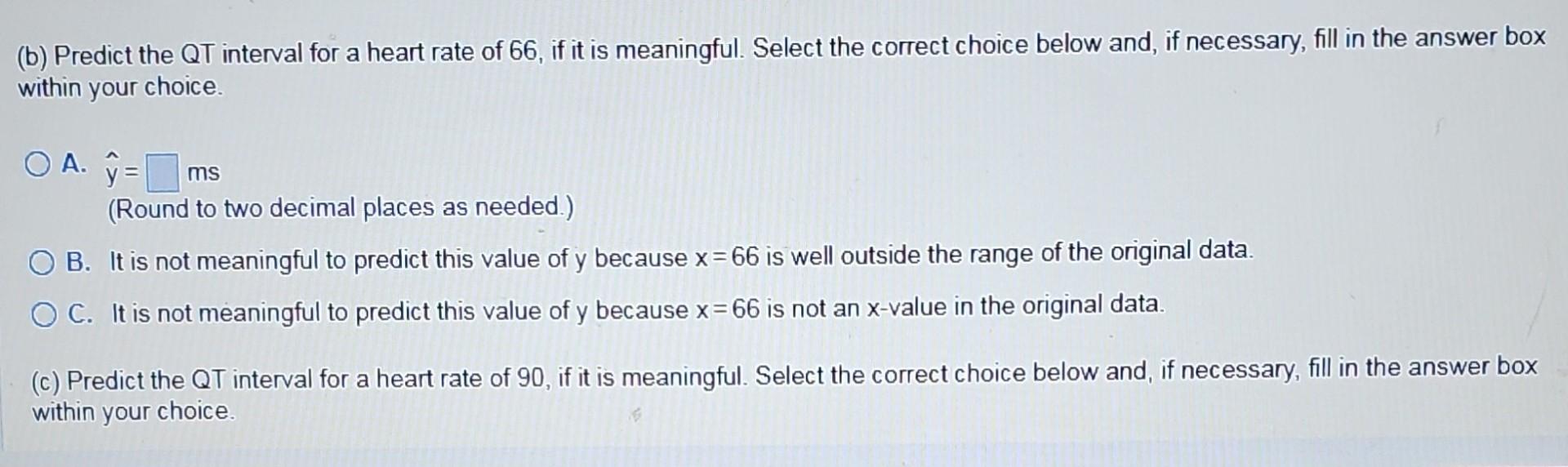 Solved (a) Predict the QT interval for a heart rate of 120 , | Chegg.com