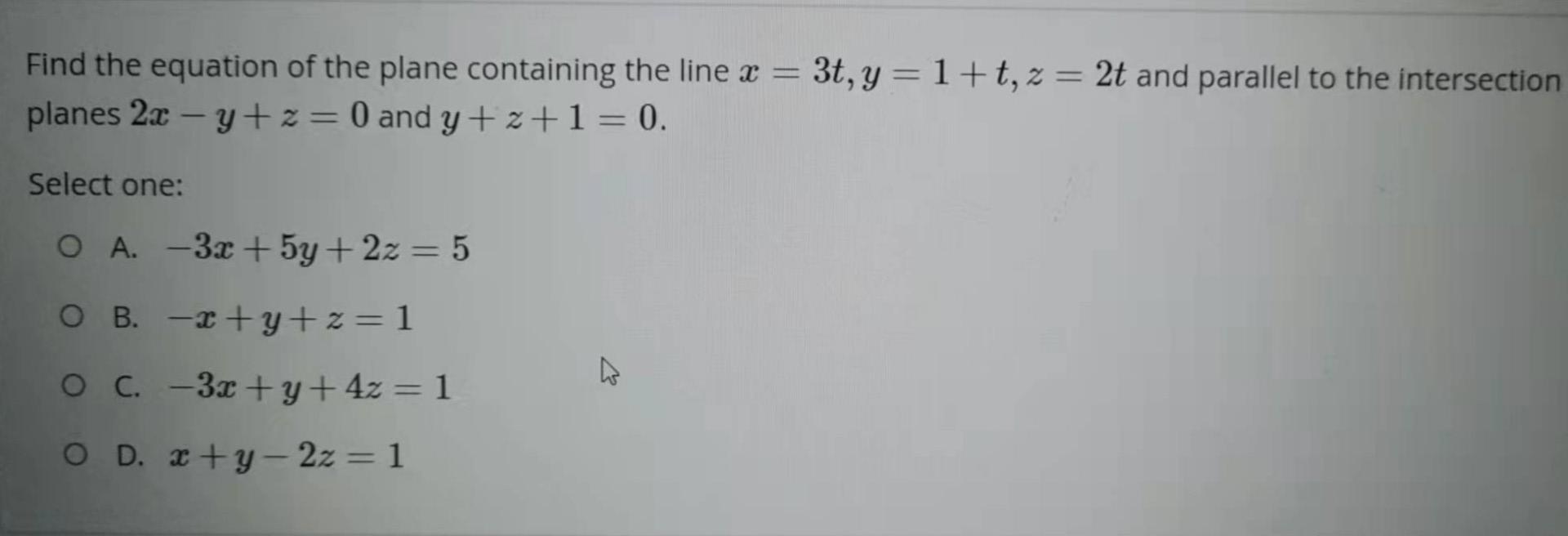 Solved Find The Equation Of The Plane Containing The Line