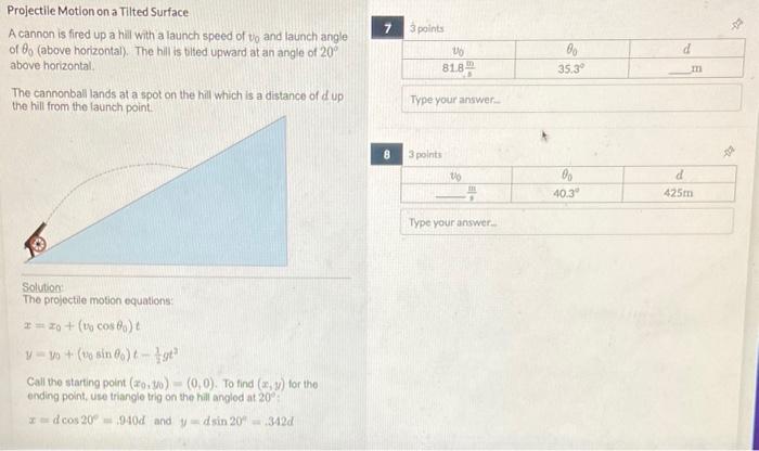 Solved Projectile Motion on a Tilted Surface A cannon is | Chegg.com