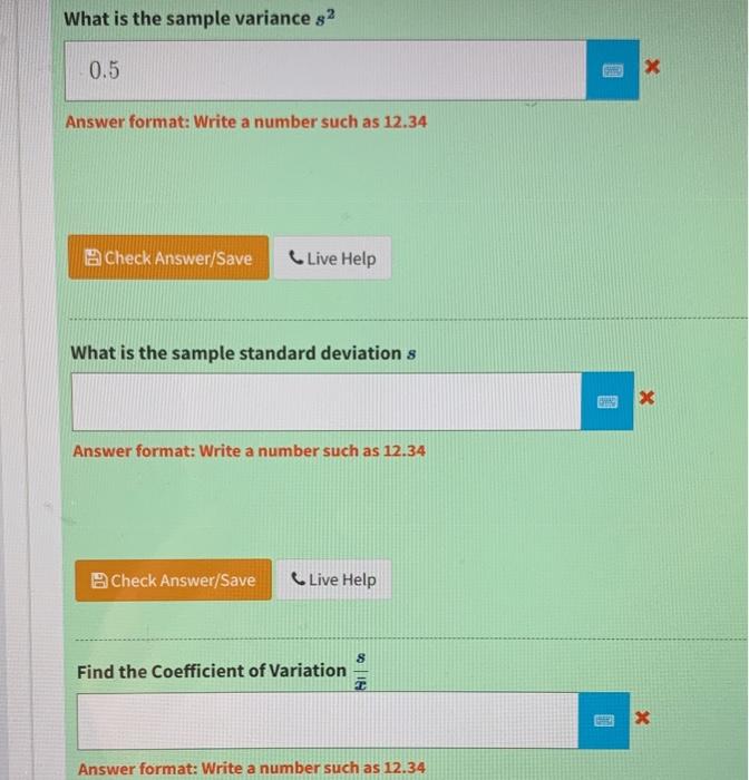 Solved Measures of variability Sample variance is defined | Chegg.com
