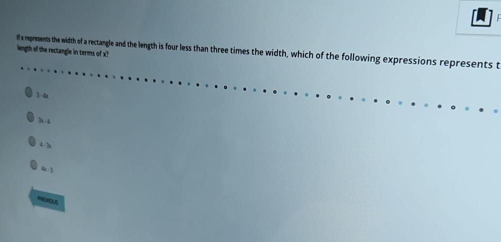 Solved If xrepresents the width of a rectangle and the | Chegg.com