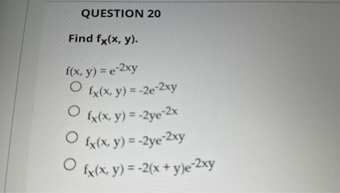 Solved Find fx(x,y) | Chegg.com