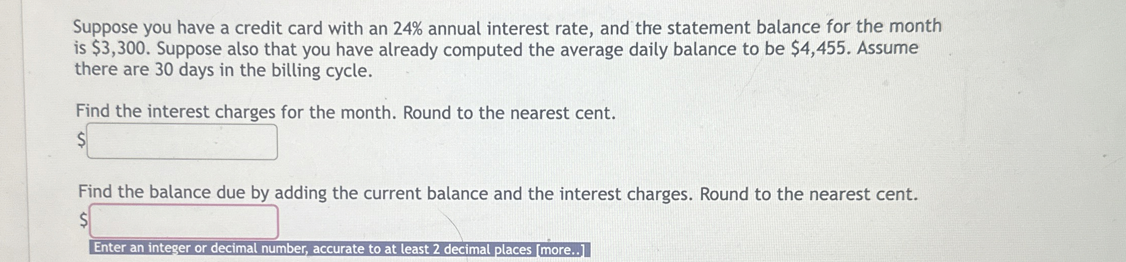 Solved Suppose you have a credit card with an 24% ﻿annual | Chegg.com