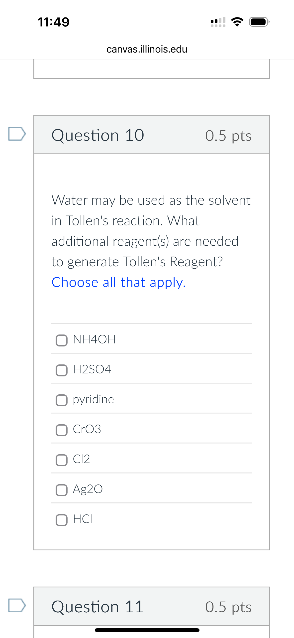 Solved Question 100.5 ﻿ptsWater may be used as the solvent | Chegg.com