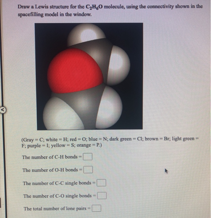 Solved Draw a Lewis structure for the CH 0 molecule, using | Chegg.com