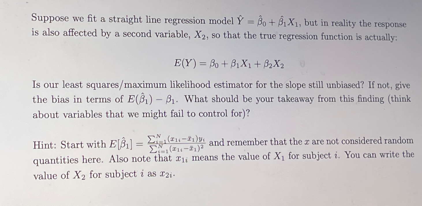 Solved Suppose we fit a straight line regression model | Chegg.com