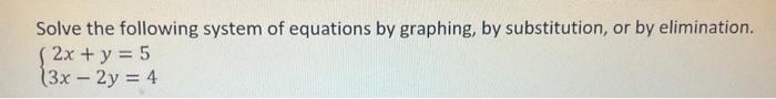 Solved Solve the following system of equations by graphing, | Chegg.com