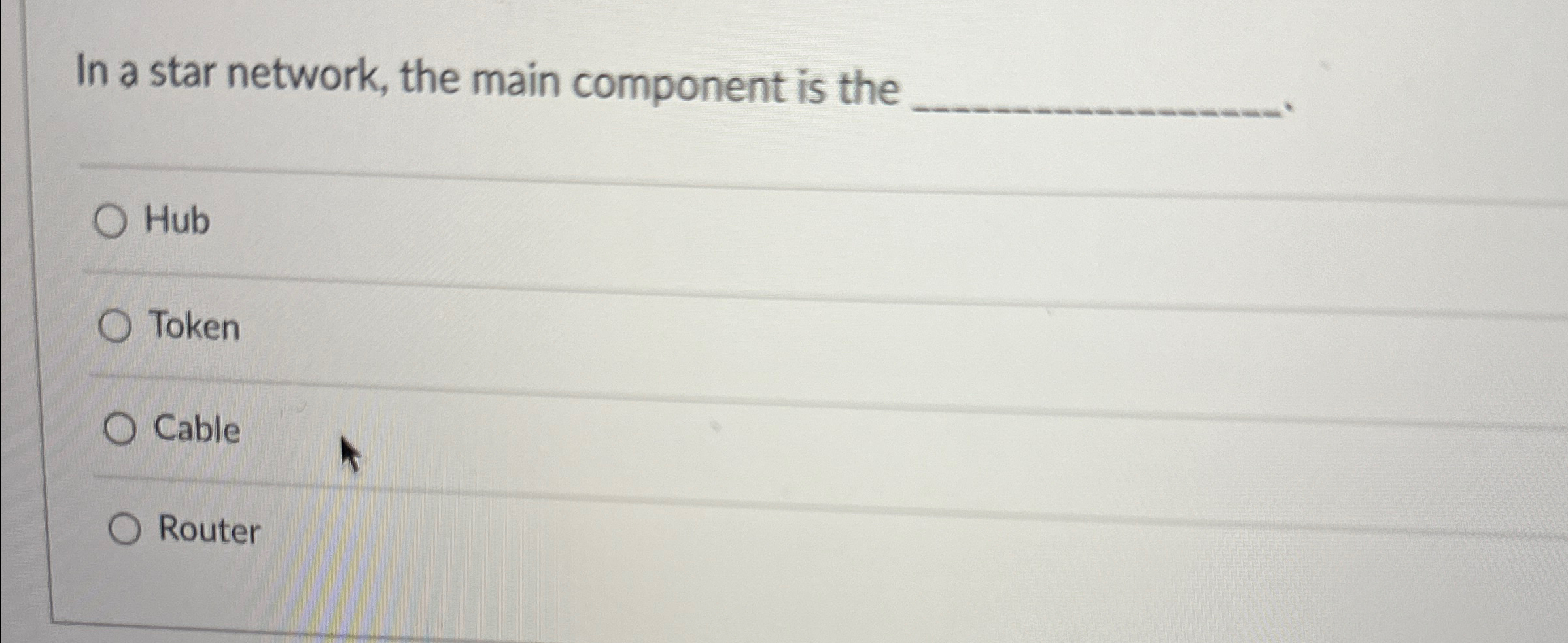 Solved In a star network, the main component is the q, | Chegg.com