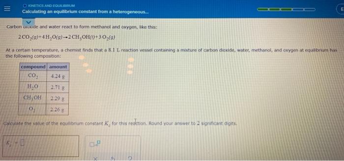 Solved IONETICS AND EQUILIBRIUM Calculating an equilibrium | Chegg.com