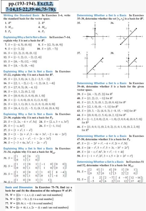 Solved Determining Whether a Set is a Basis In Exercises | Chegg.com