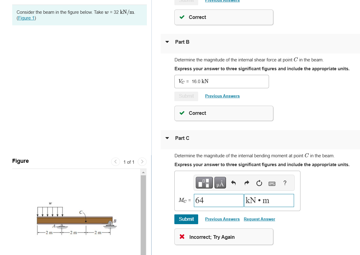 Solved Consider the beam in the figure below. Take \( | Chegg.com