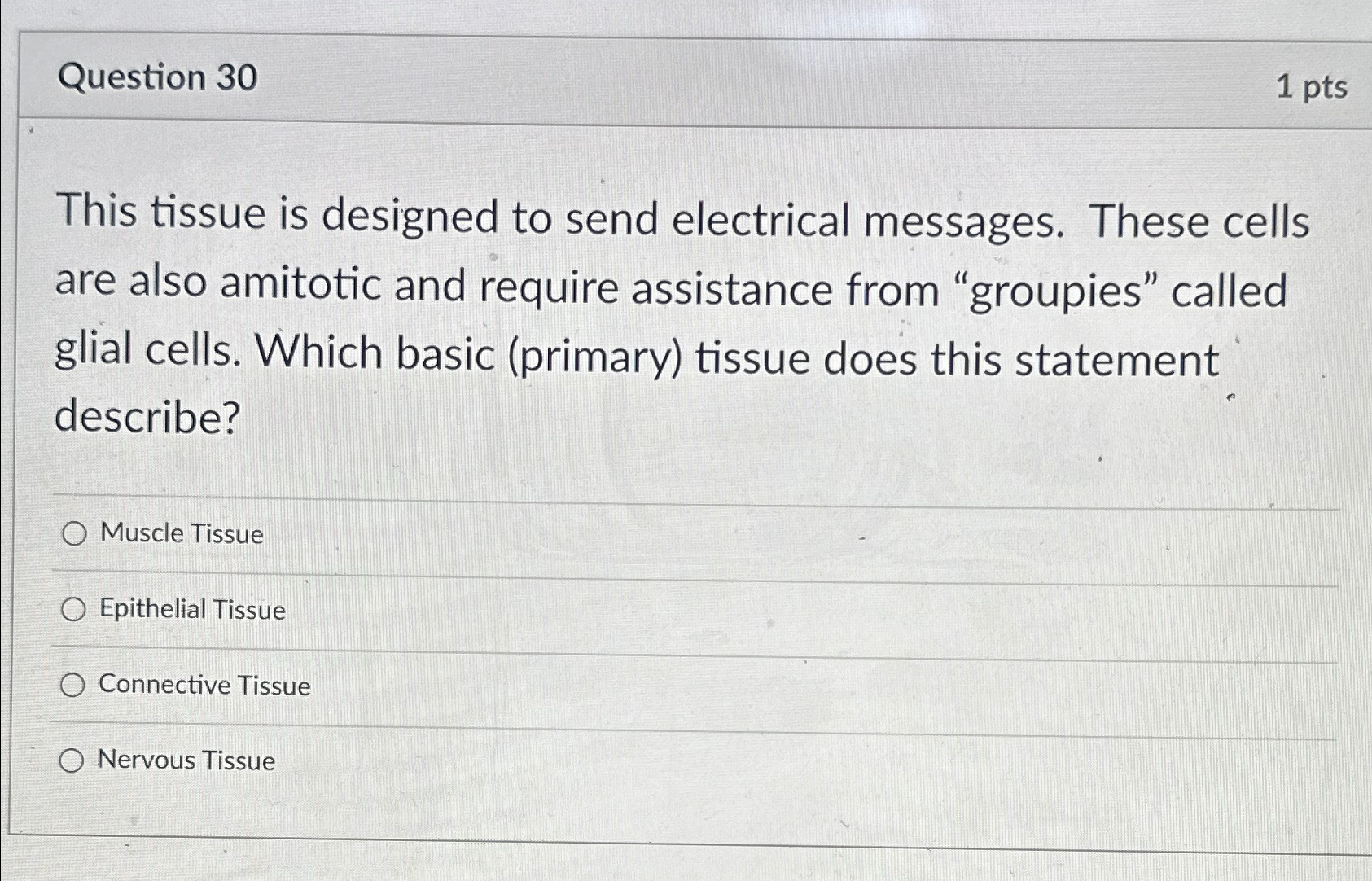 Solved Question 301ptsThis tissue is designed to send | Chegg.com