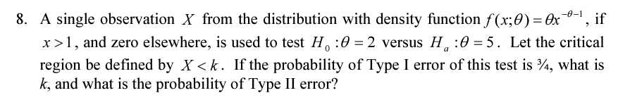 Solved A single observation x ﻿from the distribution with | Chegg.com
