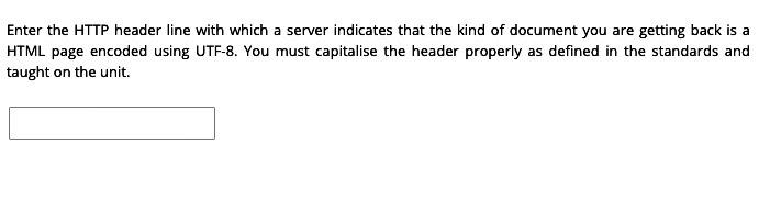 Solved Enter the HTTP header line with which a server | Chegg.com