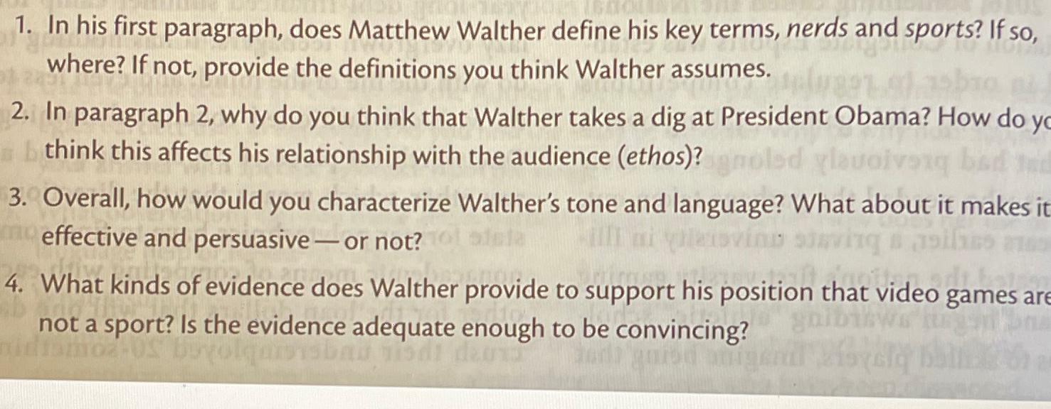 Solved In his first paragraph, does Matthew Walther define | Chegg.com