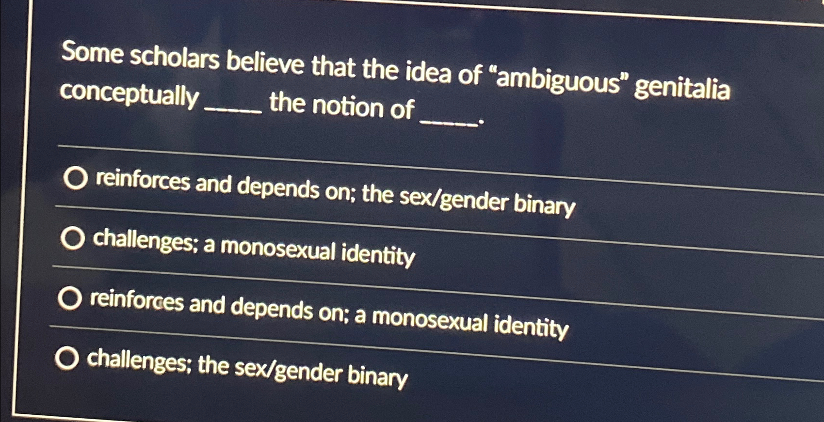 Solved Some scholars believe that the idea of "ambiguous" | Chegg.com