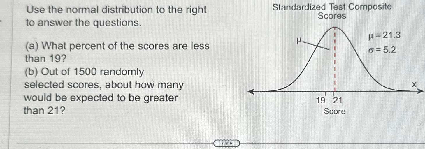 Solved Use the normal distribution to the right to answer | Chegg.com