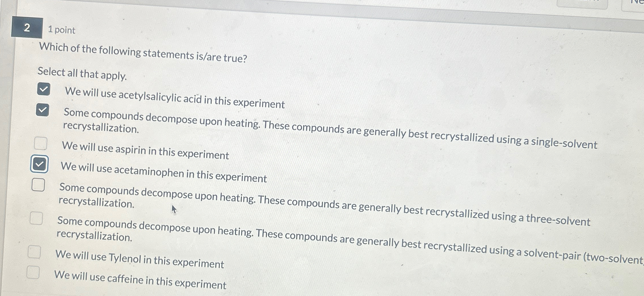 Solved 21 ﻿pointWhich of the following statements is/are | Chegg.com