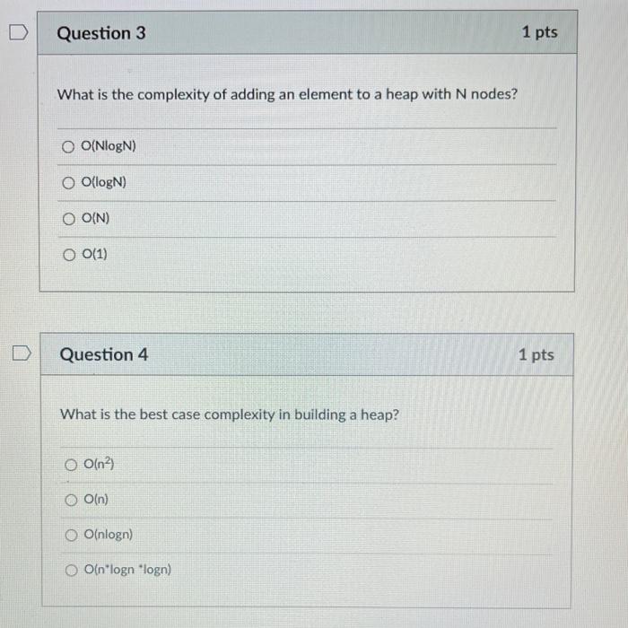 Solved \r\nWhat is the complexity of adding an element to a | Chegg.com
