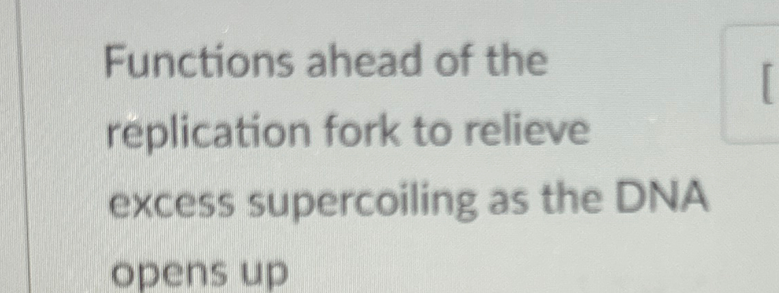 High Quality SOLUTION Functions ahead of the replication fork to relieve | Chegg.com