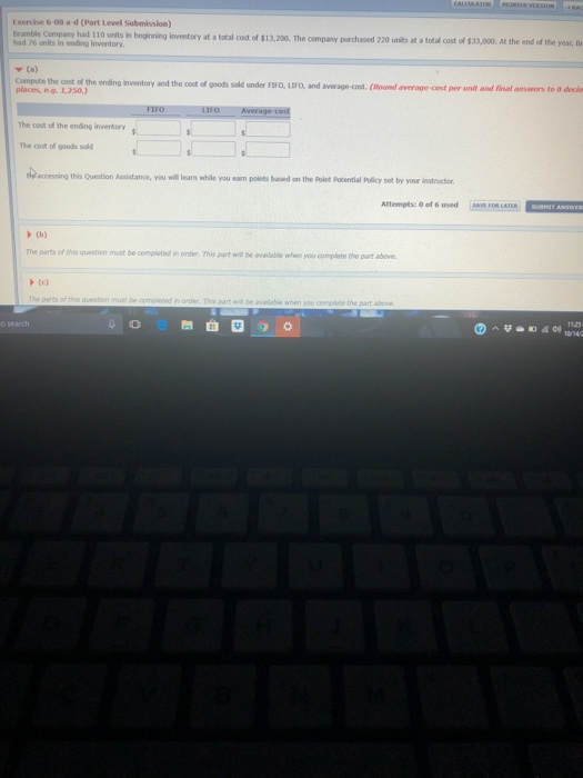 Solved Exercise 6-on ad (Part Level Submission) Bramble | Chegg.com