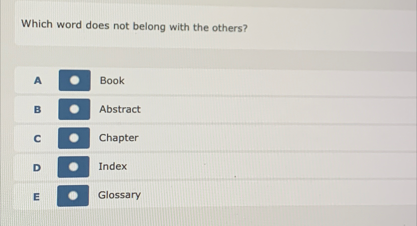 Solved Which word does not belong with the | Chegg.com