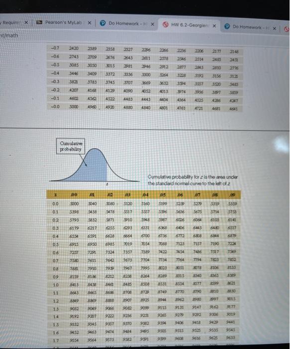 Solved 1. For a normal distribution, use a standard normal | Chegg.com