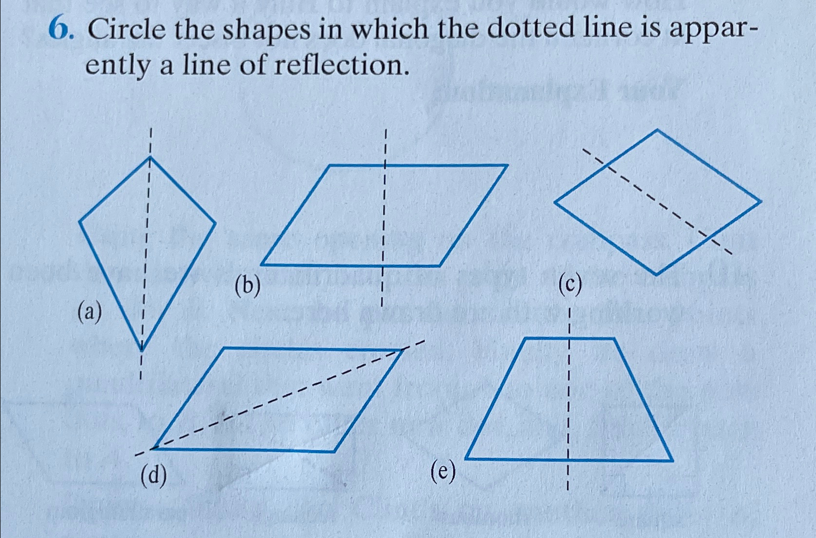 Solved Circle the shapes in which the dotted line is | Chegg.com