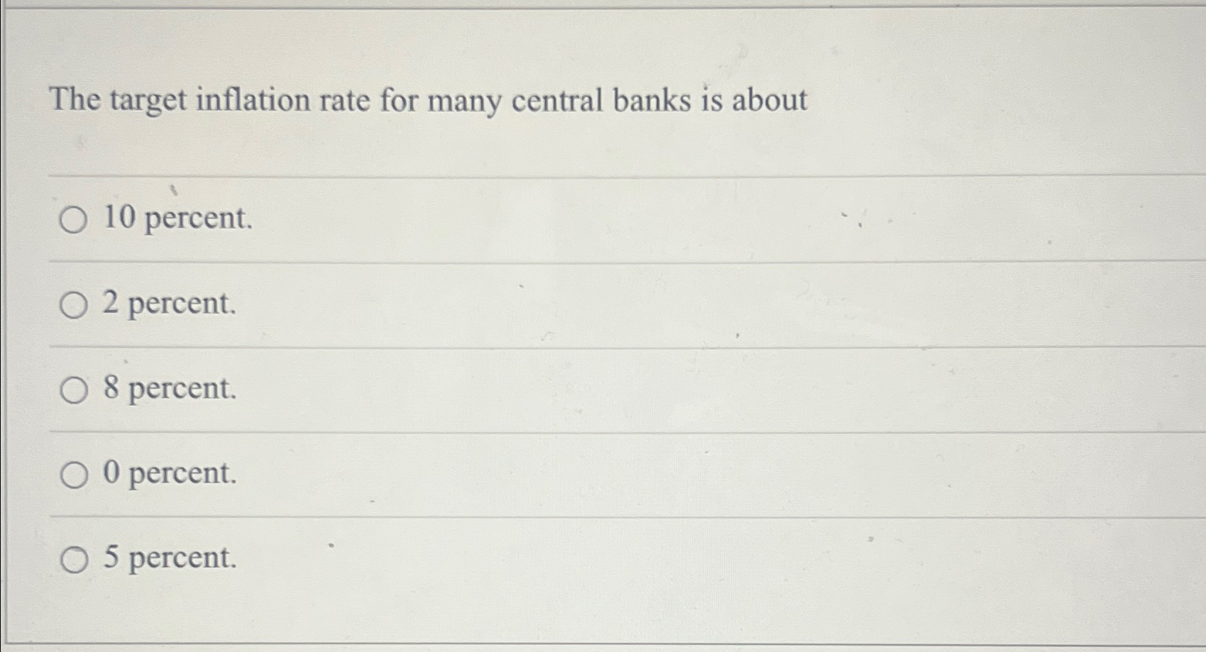Solved The target inflation rate for many central banks is | Chegg.com