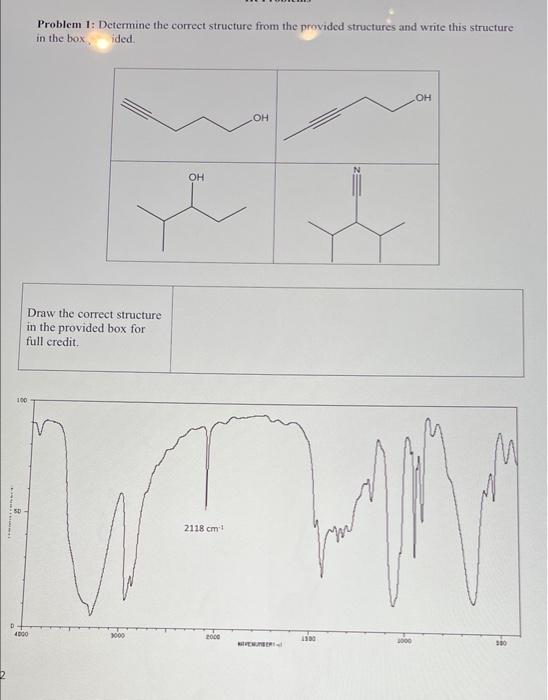 Solved Problem 1: Determine the correct structure from the | Chegg.com