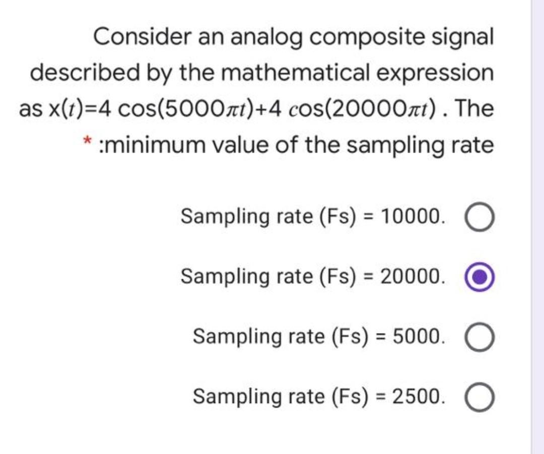 Solved Consider an analog composite signal described by the | Chegg.com