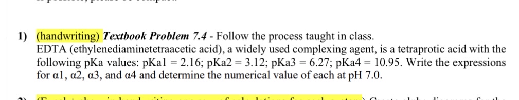 Solved (handwriting) ﻿Textbook Problem 7.4 - ﻿Follow the | Chegg.com