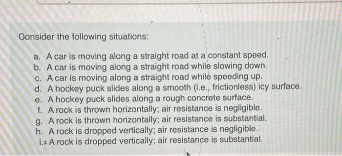 Solved Which of these situations describe the motion shown | Chegg.com