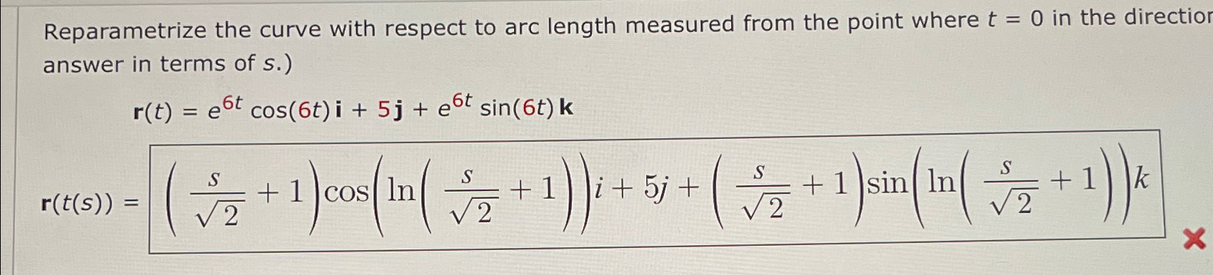 Solved Reparametrize the curve with respect to arc length | Chegg.com