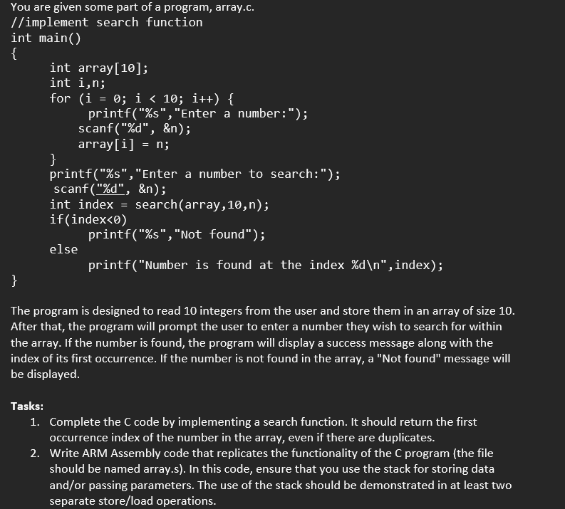Solved ``` ﻿You are given some part of a program, | Chegg.com