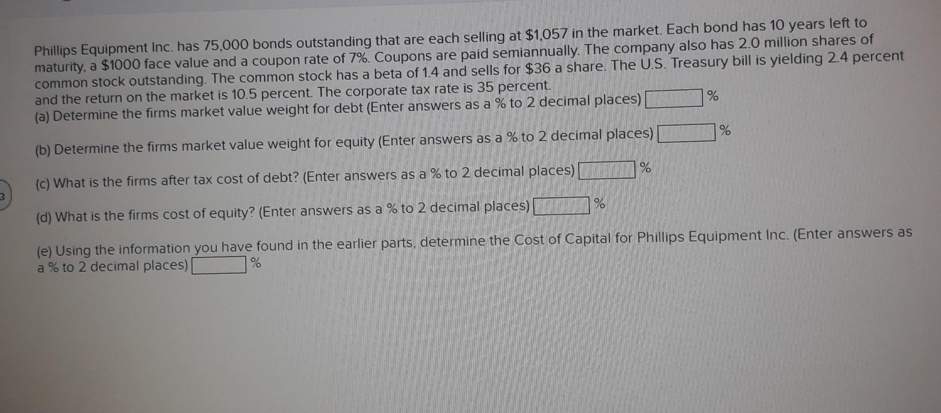 Solved Phillips Equipment Inc. has 75,000 bonds outstanding | Chegg.com