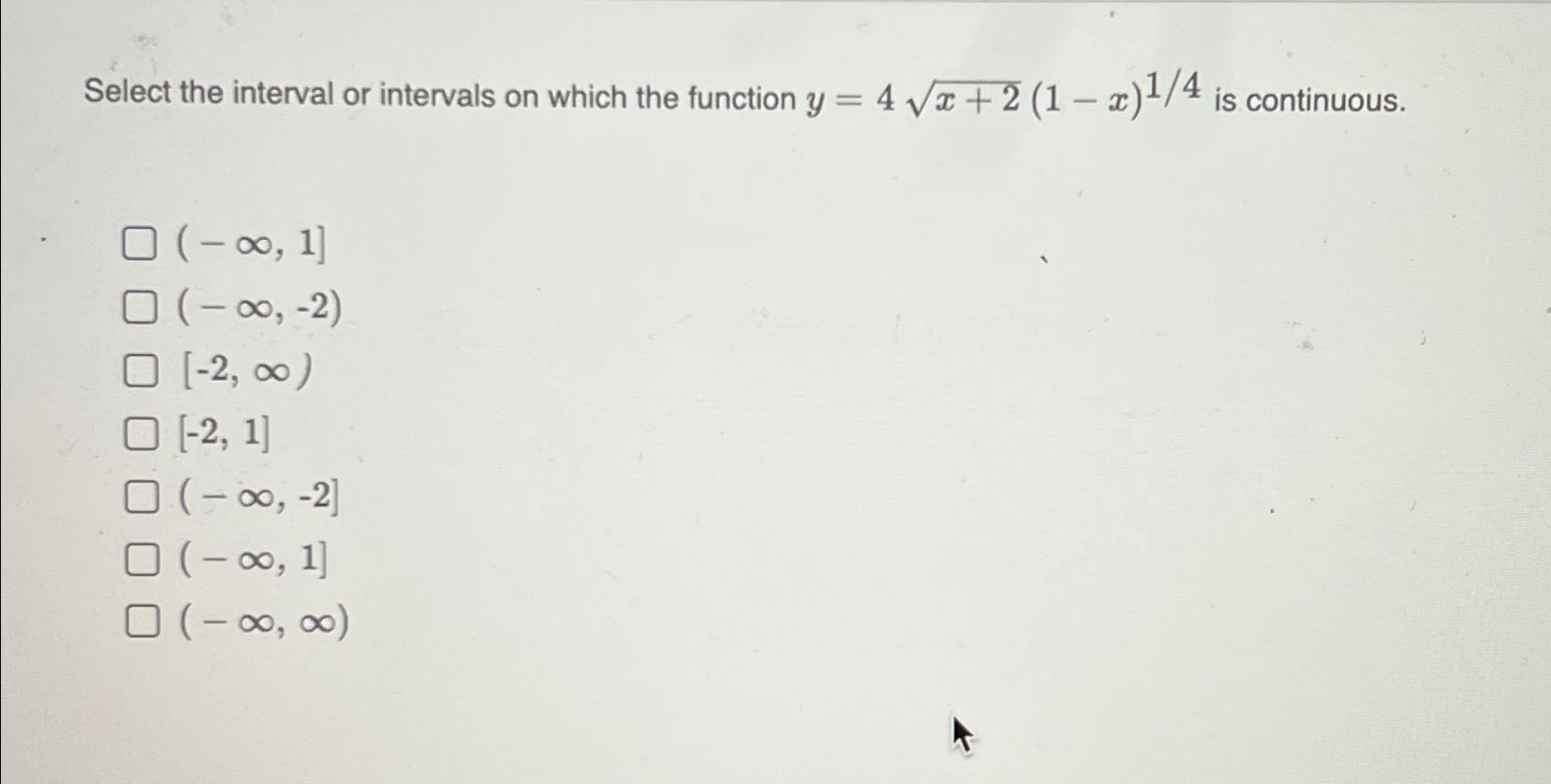 Solved Select the interval or intervals on which the | Chegg.com