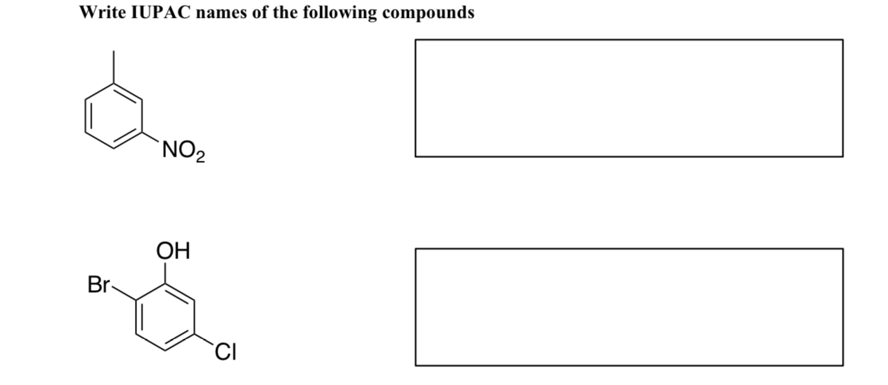 Solved Write IUPAC names of the following compounds | Chegg.com