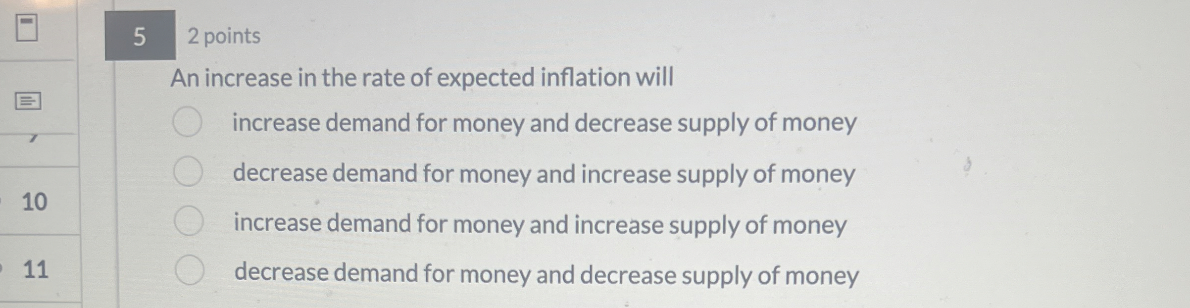 Solved 52 ﻿pointsAn increase in the rate of expected | Chegg.com