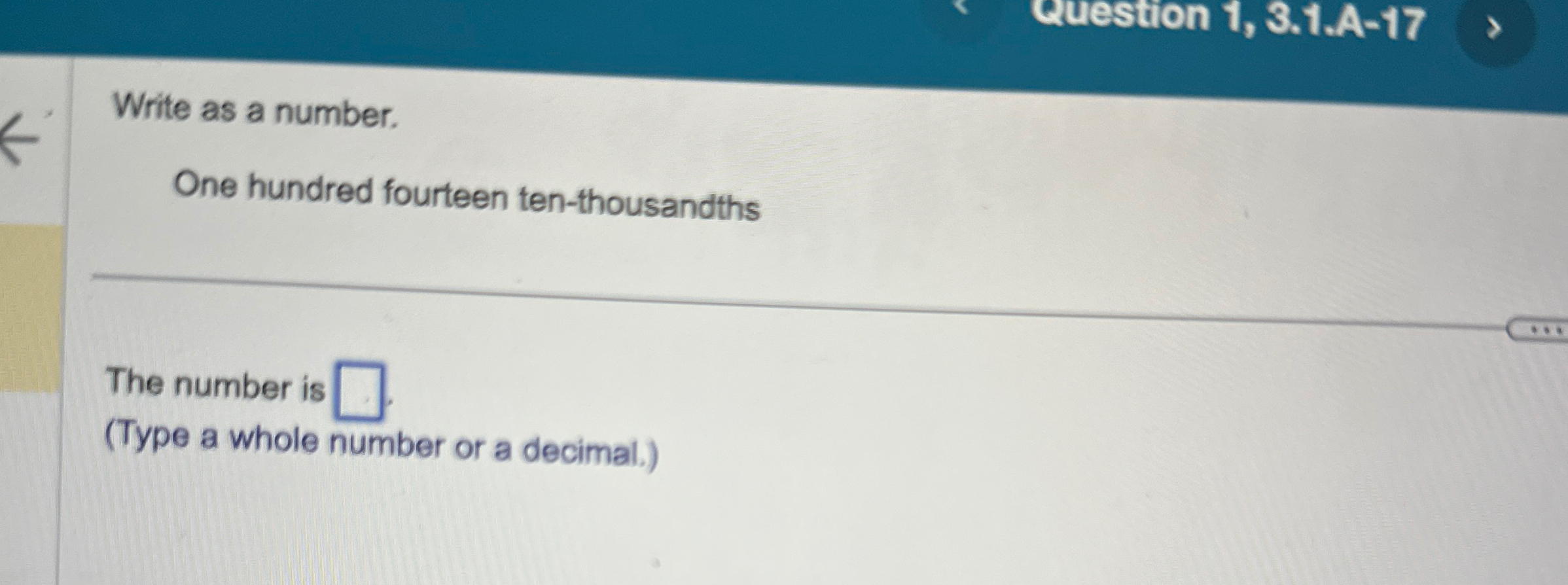 Solved Write as a number.One hundred fourteen | Chegg.com