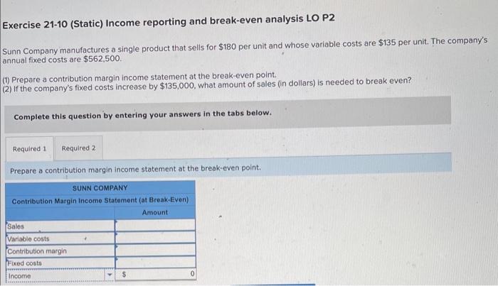 Solved Exercise 21-10 (Static) Income reporting and | Chegg.com