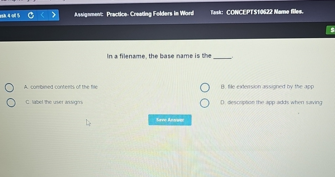 Solved sk 4 ﻿of 5Assignment: Practice-Creating Folders in | Chegg.com