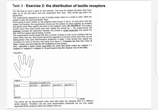 Task 3 - Exercise 2: the distribution of tactile | Chegg.com