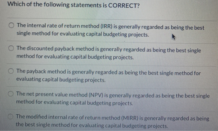 Solved Which of the following statements is CORRECT? The | Chegg.com