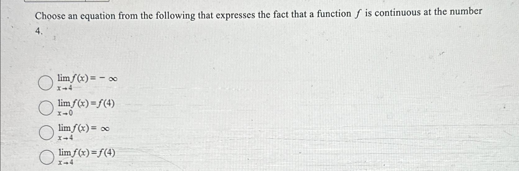 Solved Choose an equation from the following that expresses | Chegg.com